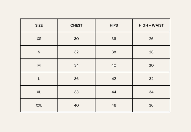 Size Chart – Ekaja